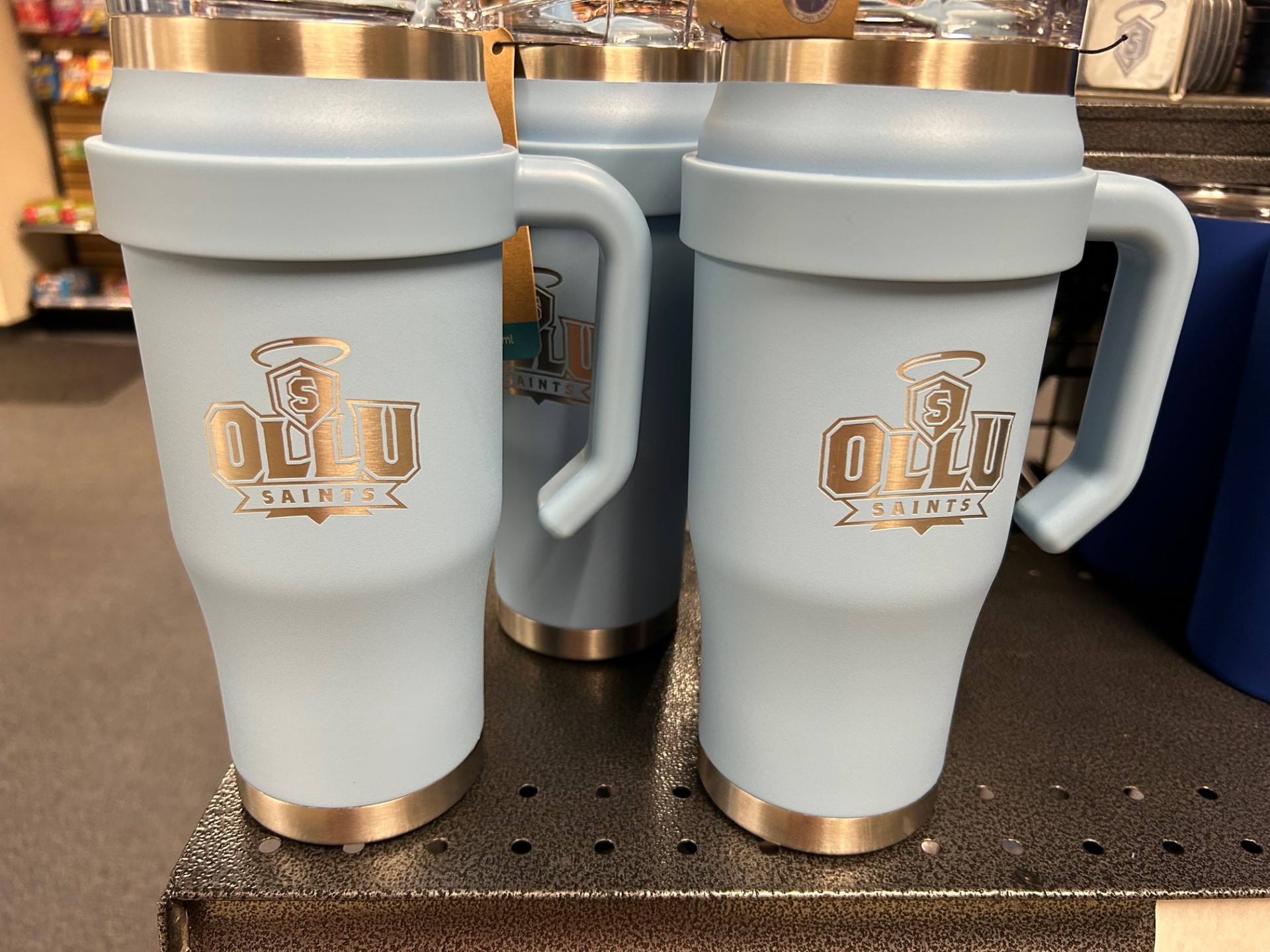 New supply of Saints tumblers available at OLLU Bookstore – Lake Weekly