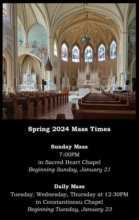 Liturgical schedule set for spring semester – Lake Weekly