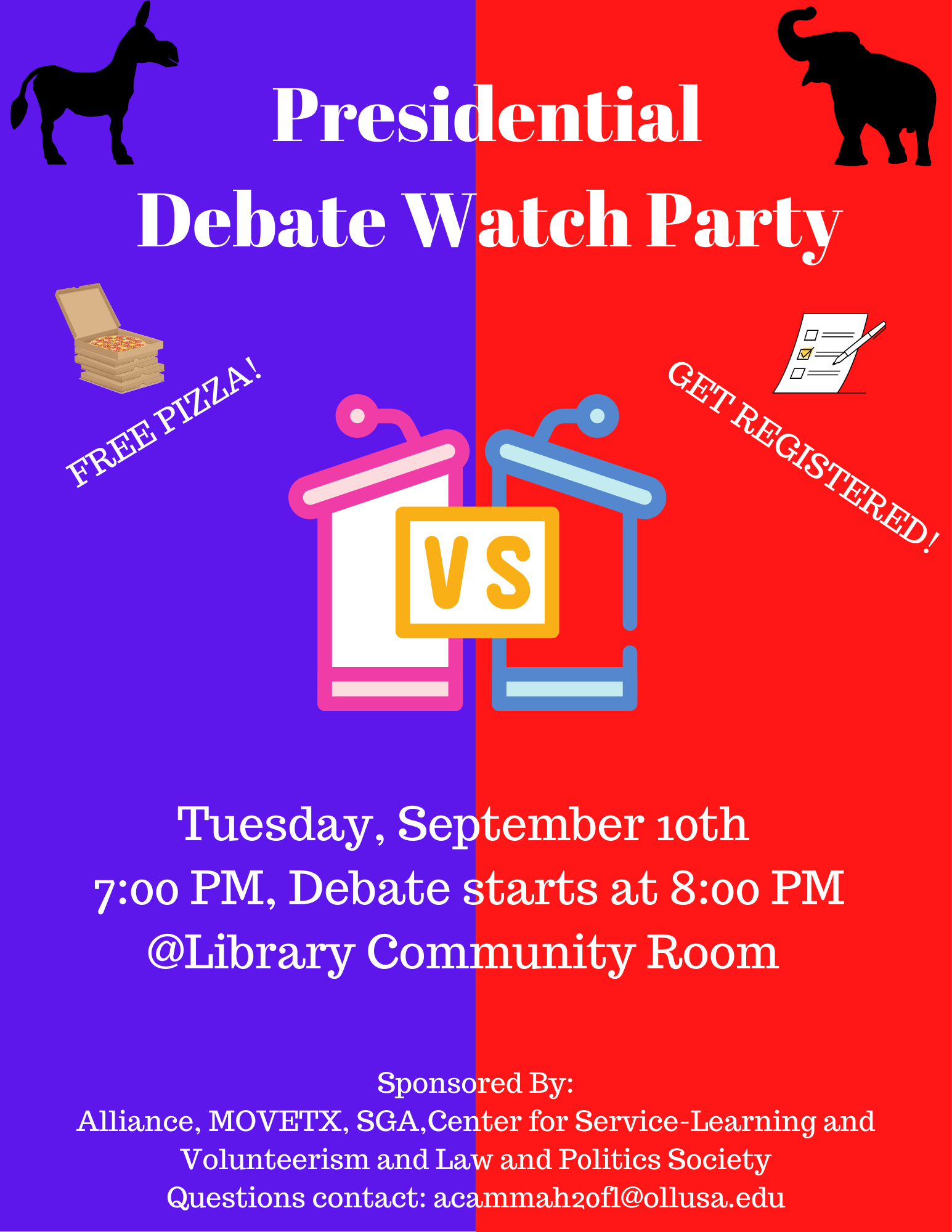 Presidential Debate Watch Party Flyer | OLLU Lake Weekly