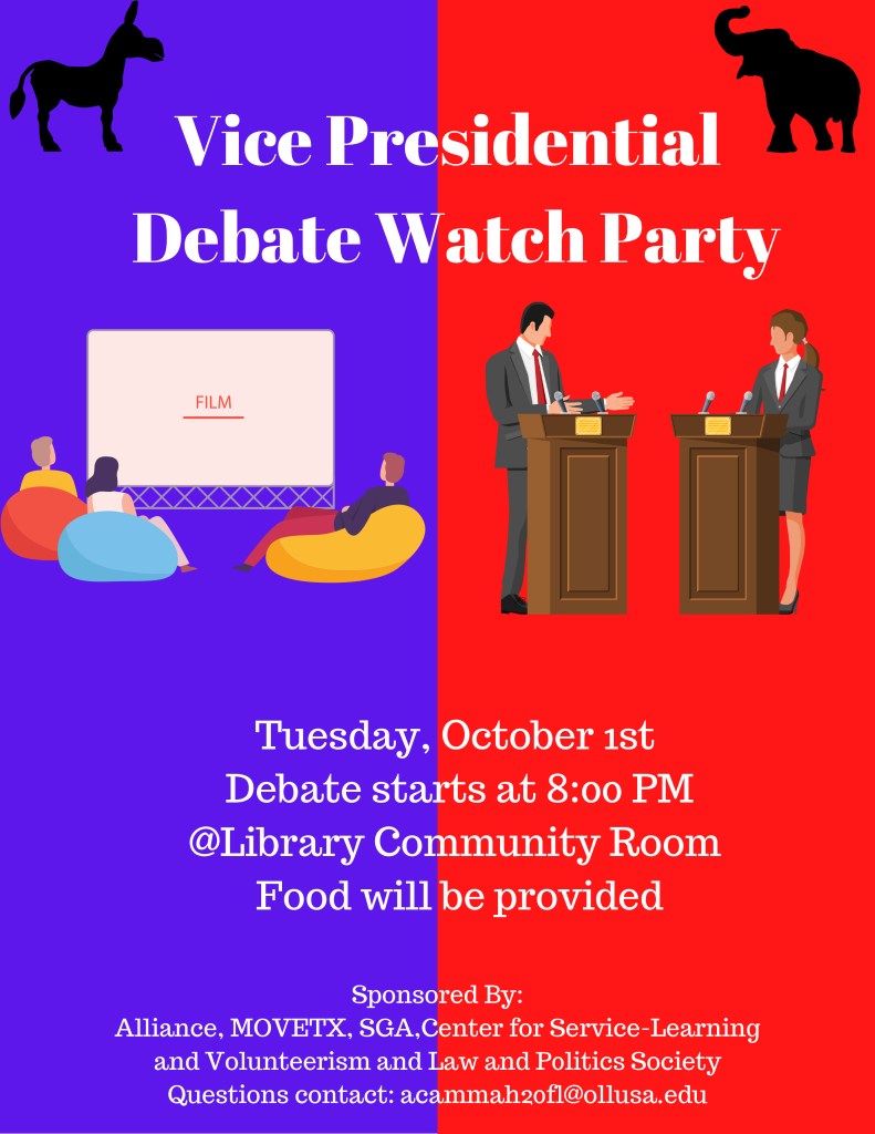Vice Presidential Debate watch party set for Tuesday | OLLU Lake Weekly