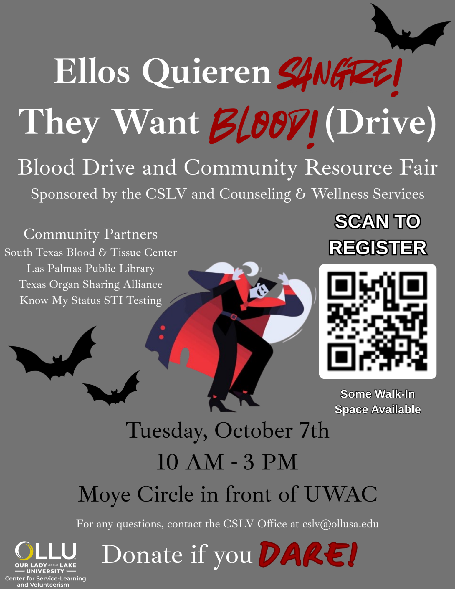 Ellos Quieren Sangre! They Want Blood! Blood Drive & Community Resource ...